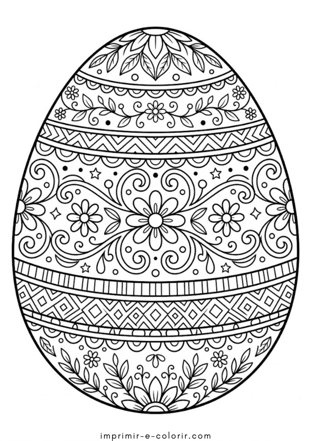 Desenho de Molde de ovo de Páscoa para Colorir e Imprimir Grátis ...